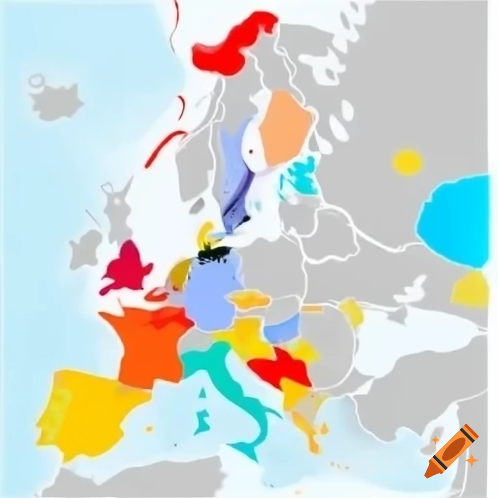 Simplified world map on board with map features on Craiyon