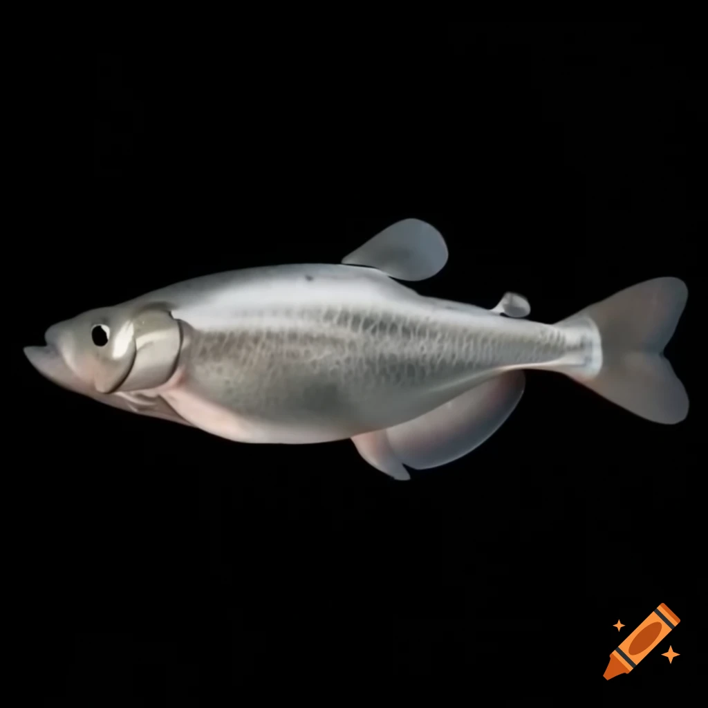 Detailed profile view of silver sutchi catfish on Craiyon