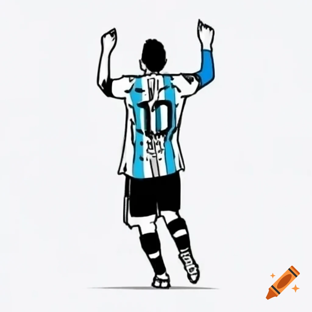 Lionel messi celebrating a goal during his prime on Craiyon