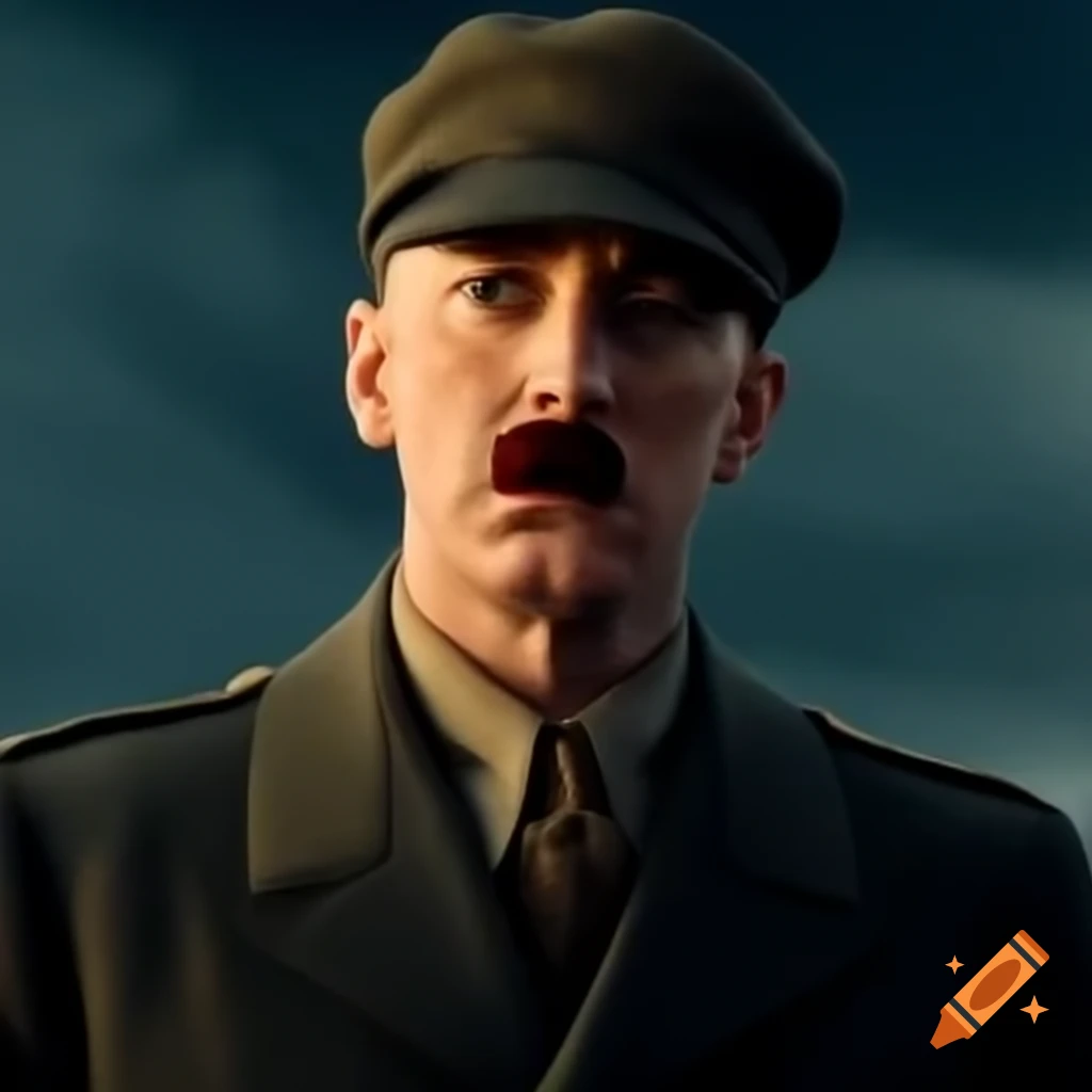 Eminem with a Chaplin-style mustache resembling Hitler's on Craiyon