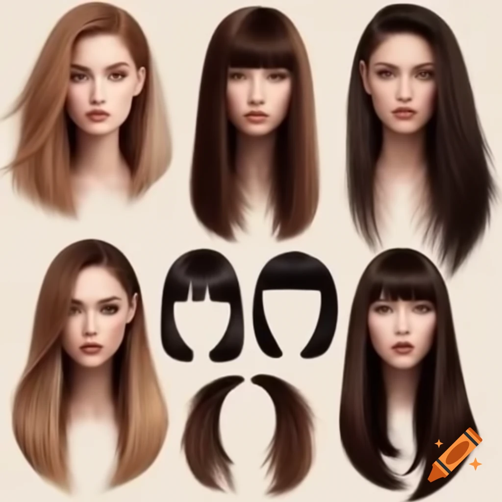Showcase of various feminine hairstyles with straight hair from the ...