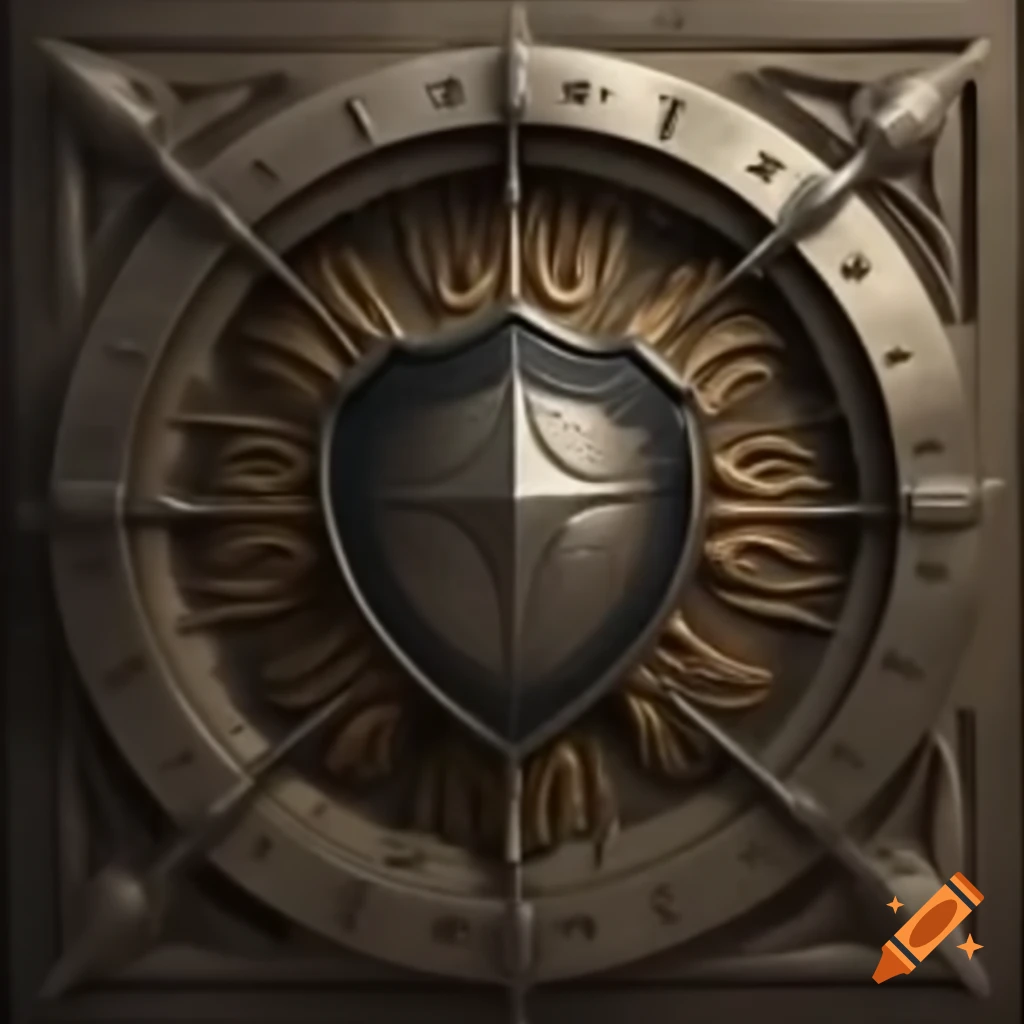 Medieval gothic shield featuring bow and arrow design, hd, 4k on Craiyon