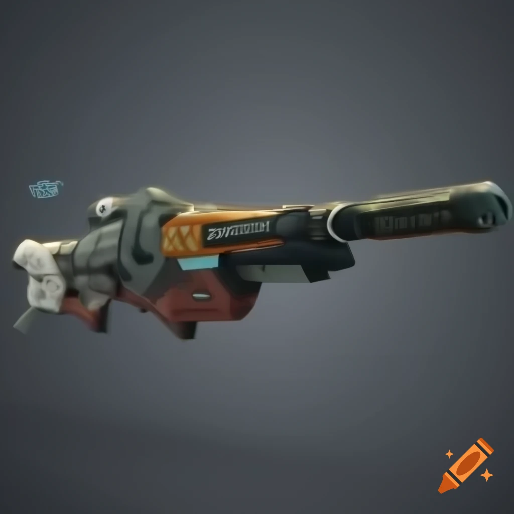 Horseshoe shaped sci-fi rifle design influenced by 'The Creator', 4K ...