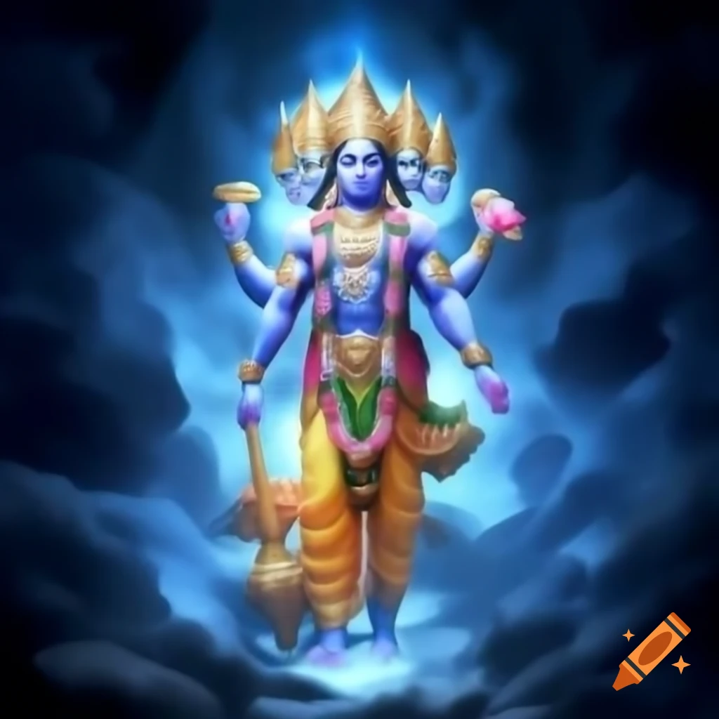 Ultra hd image of lord vishnu holding sudarshan chakra on Craiyon