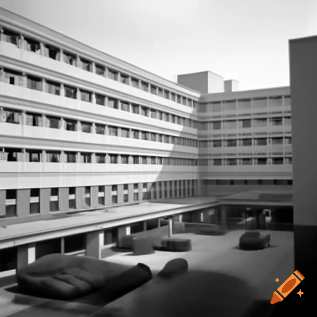 1960s hospital building architecture on Craiyon