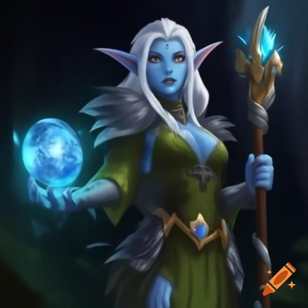 Description of moon elves with alabaster skin and silver-white hair on ...