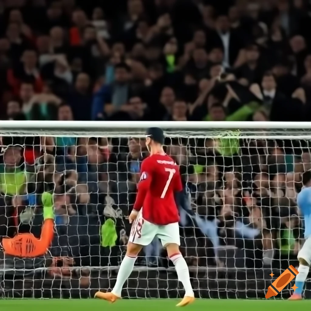 Cristiano Ronaldo celebrating game-winning goal with cheering crowd on ...