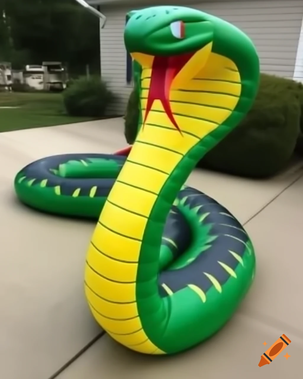 Living inflatable cobra slithering around on Craiyon