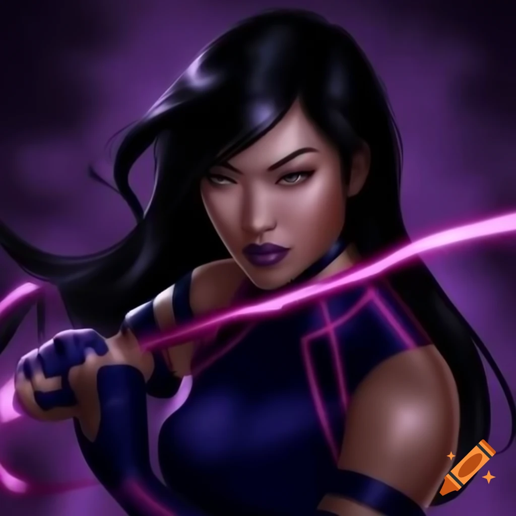 Portrait of karen fukuhara as psylocke, showcasing power and grace on Craiyon