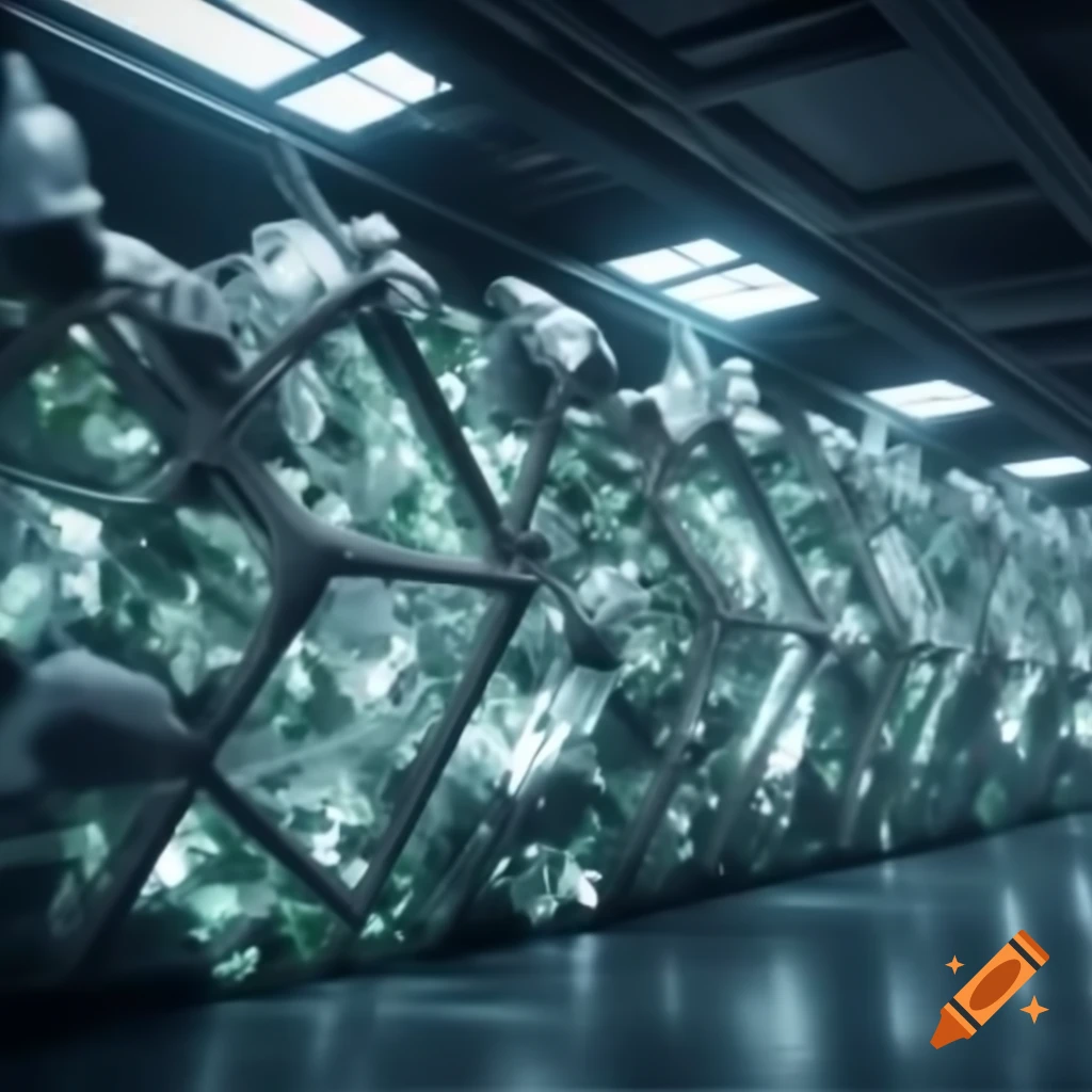 Futuristic e-waste recycling center on Craiyon