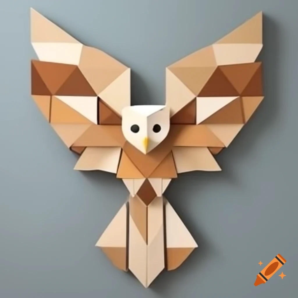 Geometric owl artwork made from reclaimed pallet wood, abstract design ...