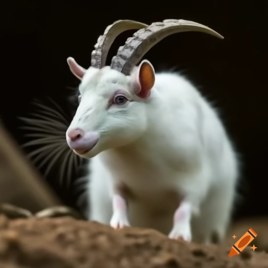 Rat-goat hybrid featuring tail, snout, and horns on Craiyon
