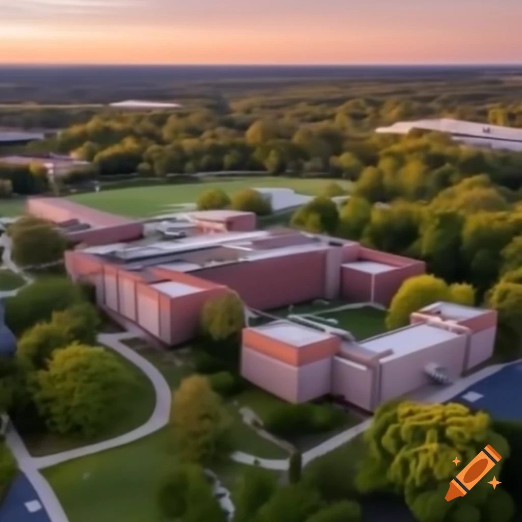 Large university campus with modern architecture on Craiyon