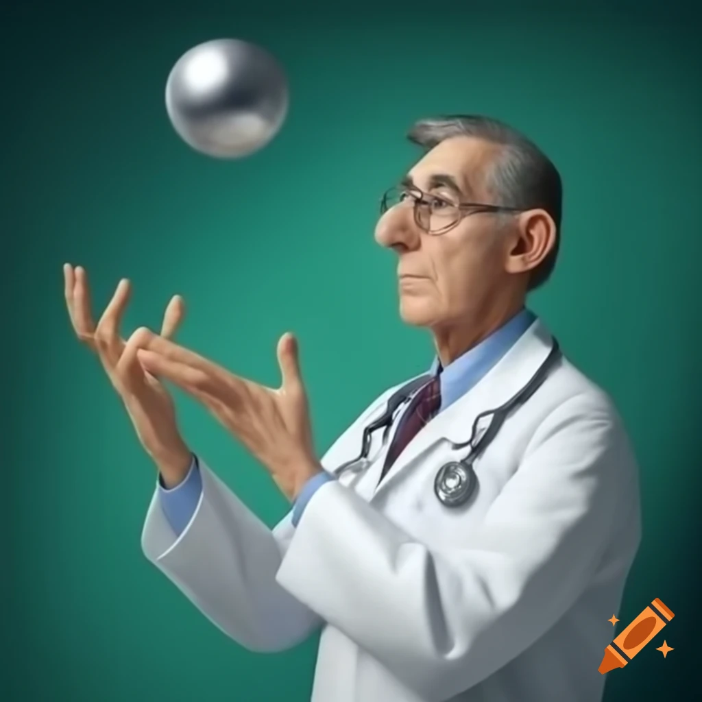 Doctor catching a ball on Craiyon