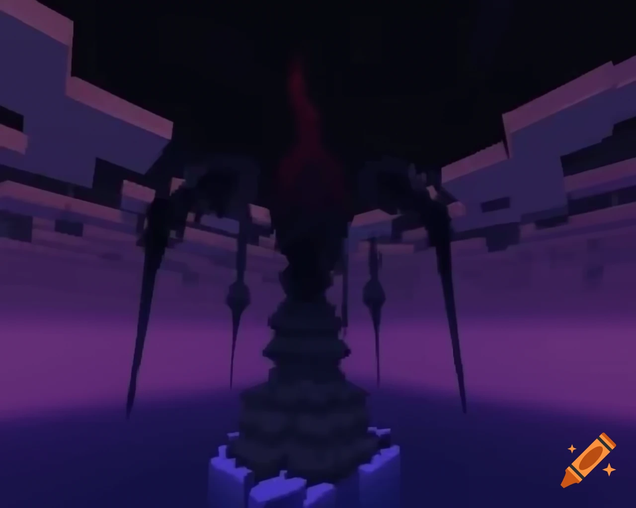 Minecraft End Dimension landscape with glowing Ender Dragon and cosmic ...