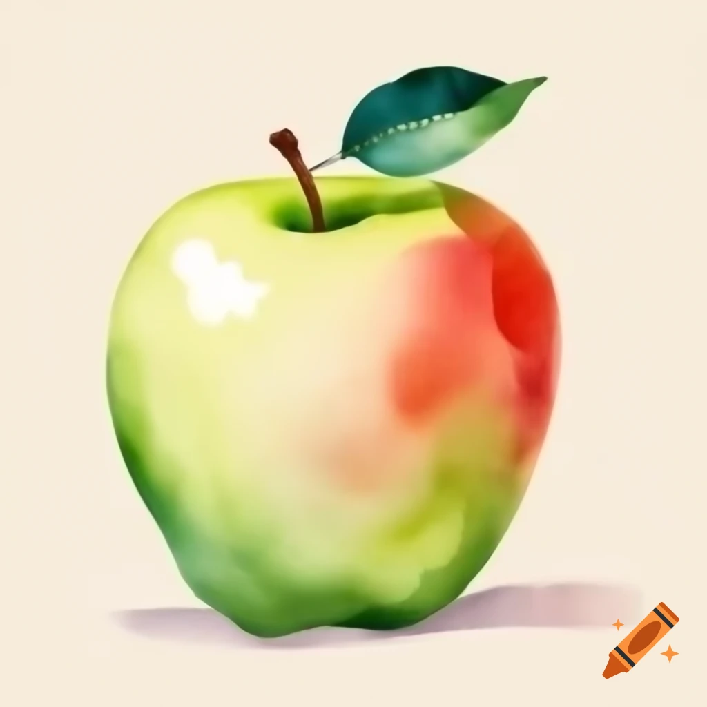 Watercolor painting of an apple on Craiyon