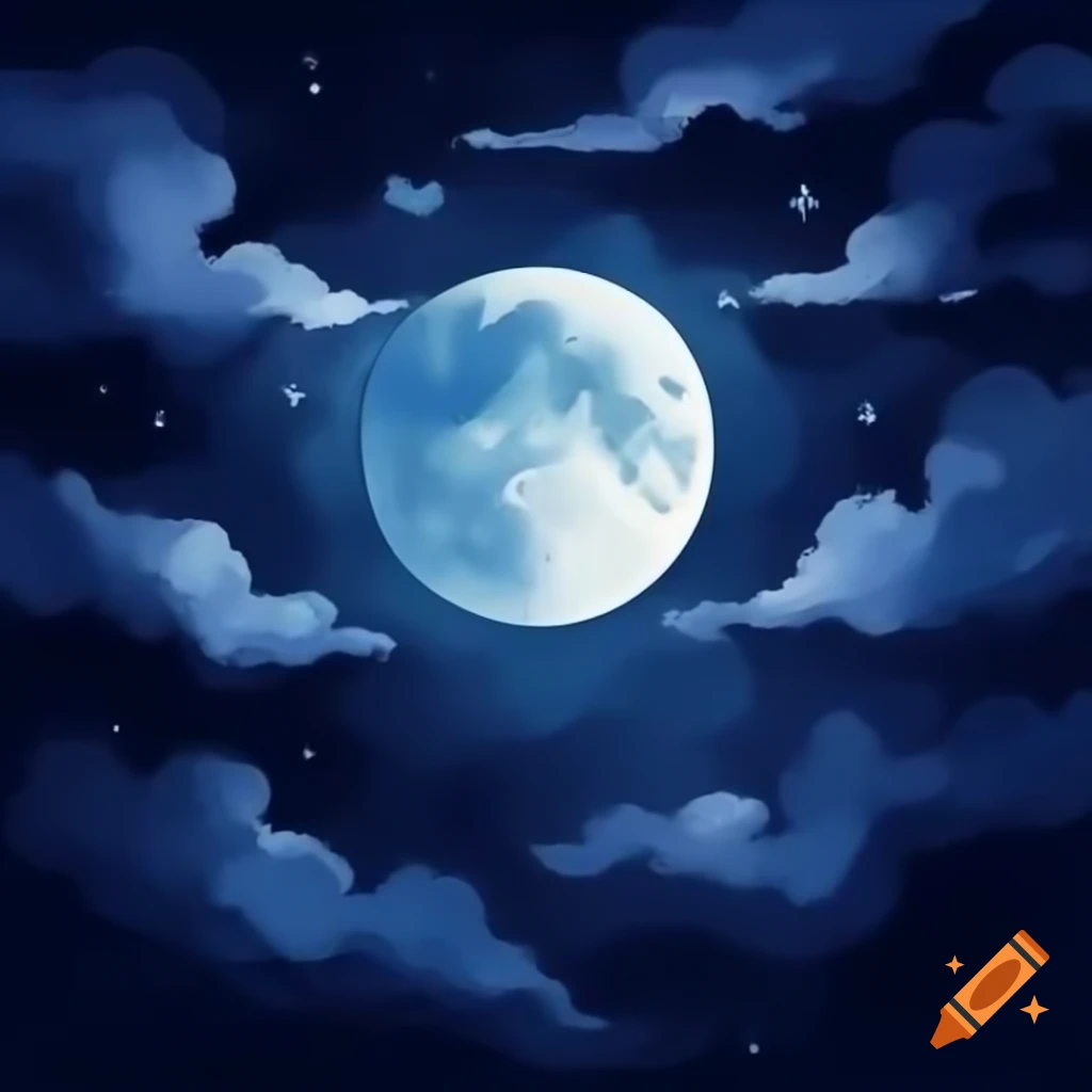 Moon glowing in the night sky on Craiyon