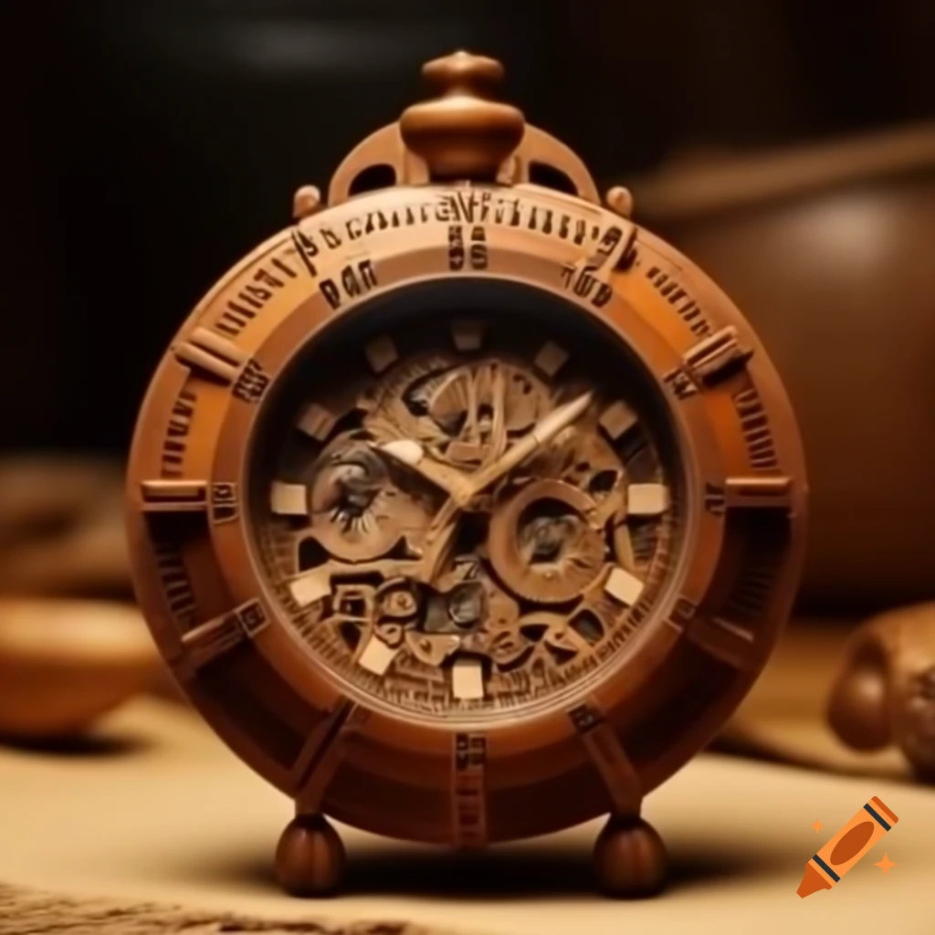 Unique wooden watch inspired by ancient Indian architecture on Craiyon