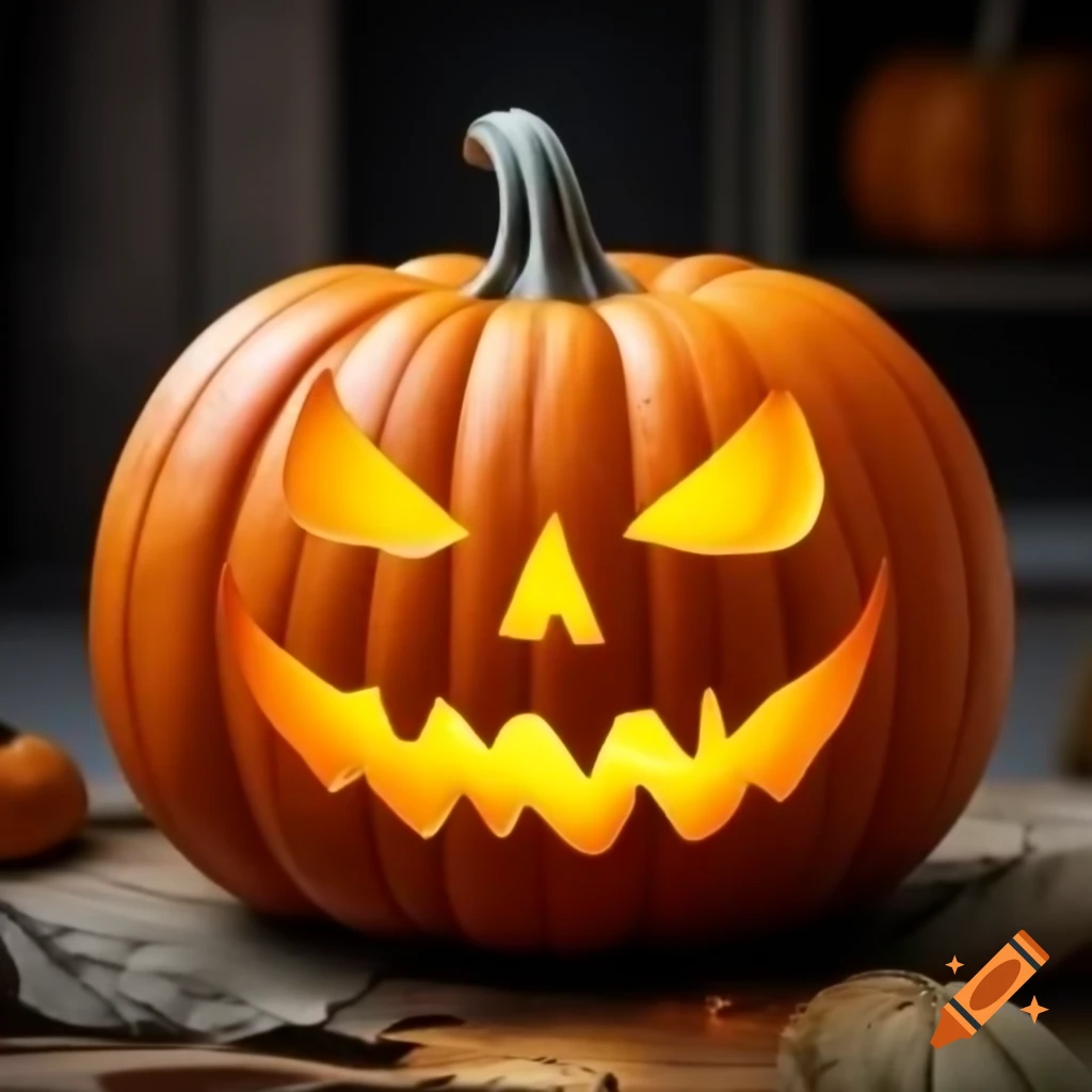 Single pumpkin with vibrant orange color on Craiyon