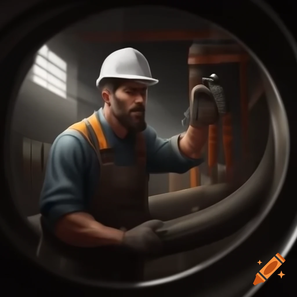 Realistic illustration of factory electrician in industrial workwear on ...