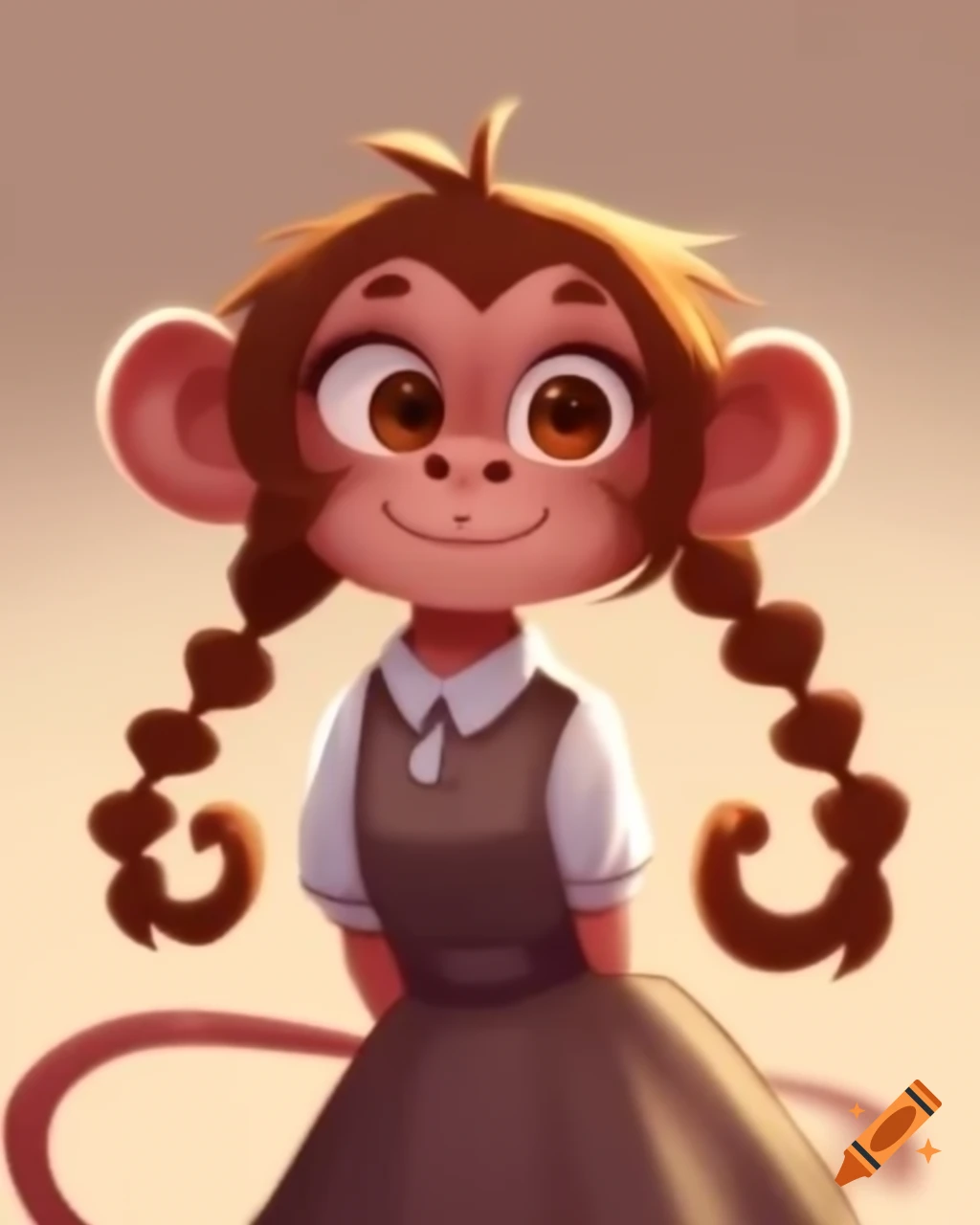 Cartoon Girl Monkey