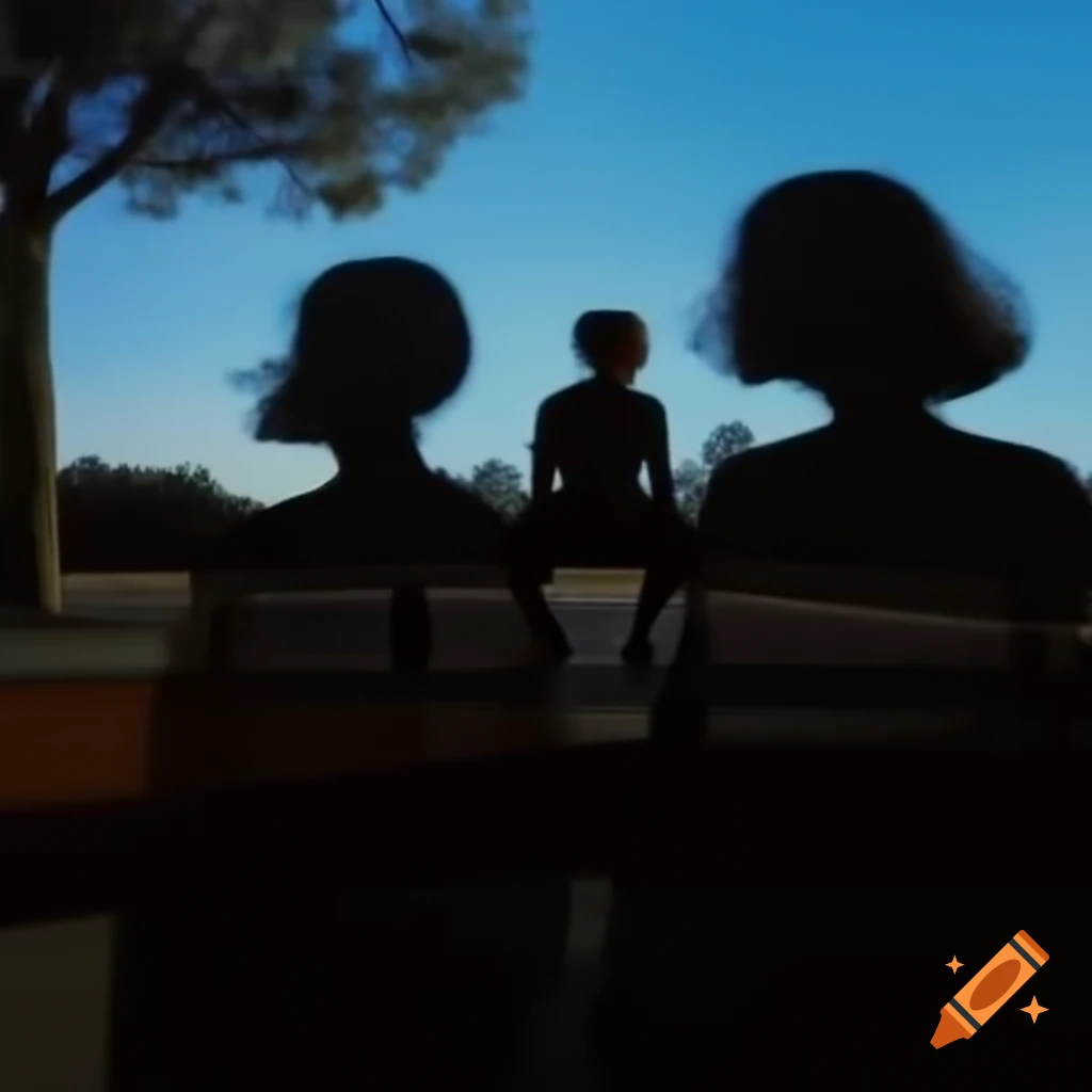 Figures with shadows in a dreamy playground under an infinite sky ...