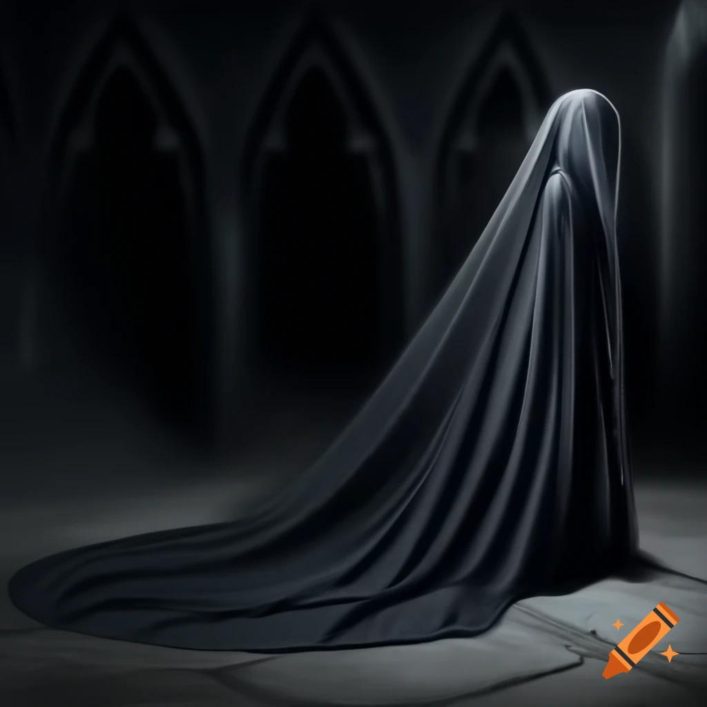 Female shadow elf Shadar-Kai in black Victorian mourning veil and scale ...