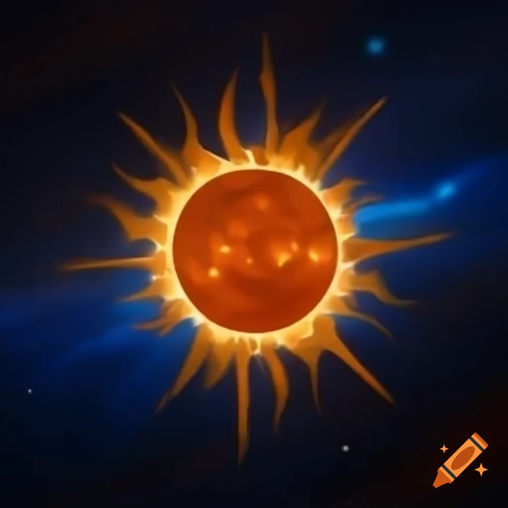 Stylized sun and star icon in a science fiction theme on Craiyon