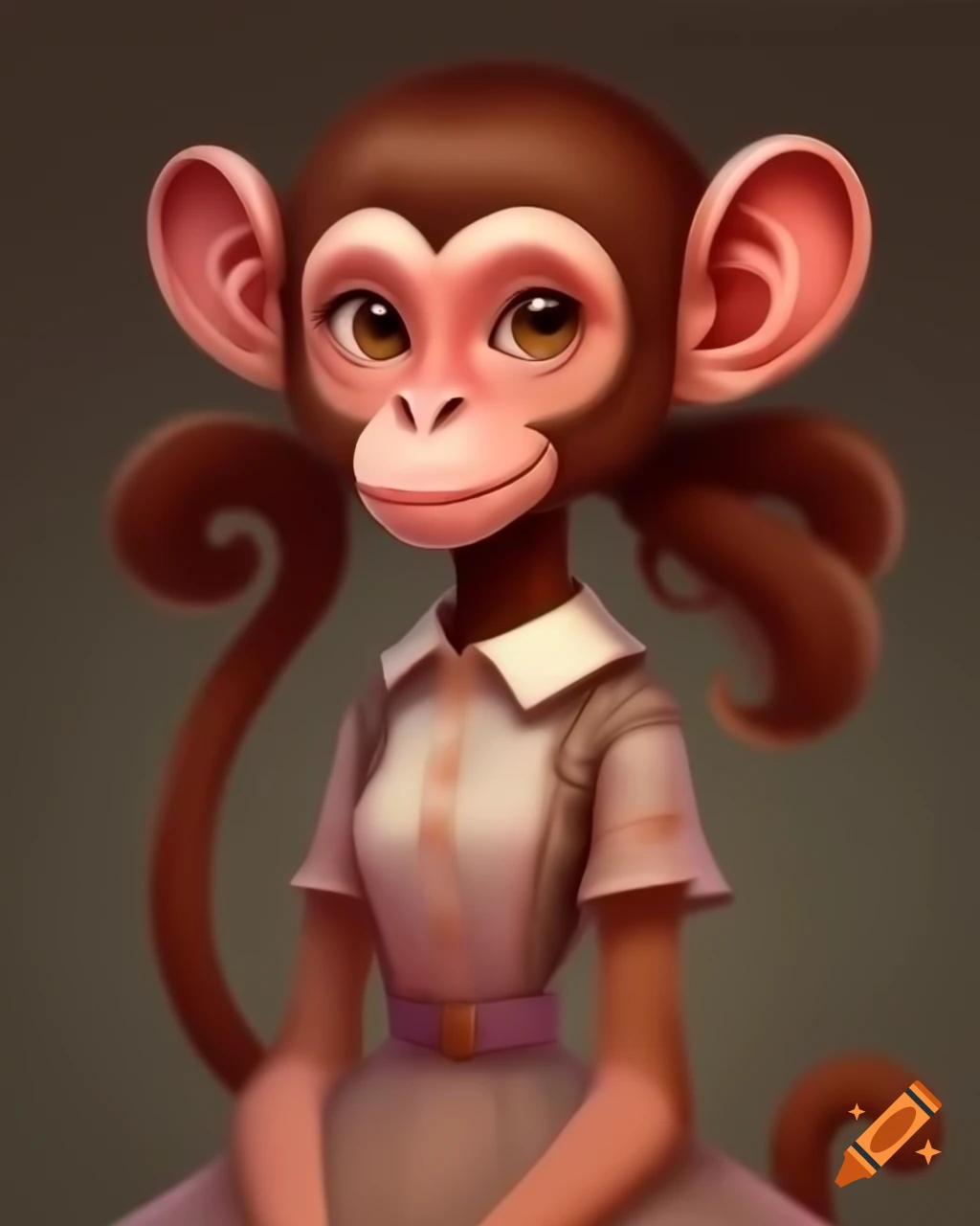 Cartoon Girl Monkey