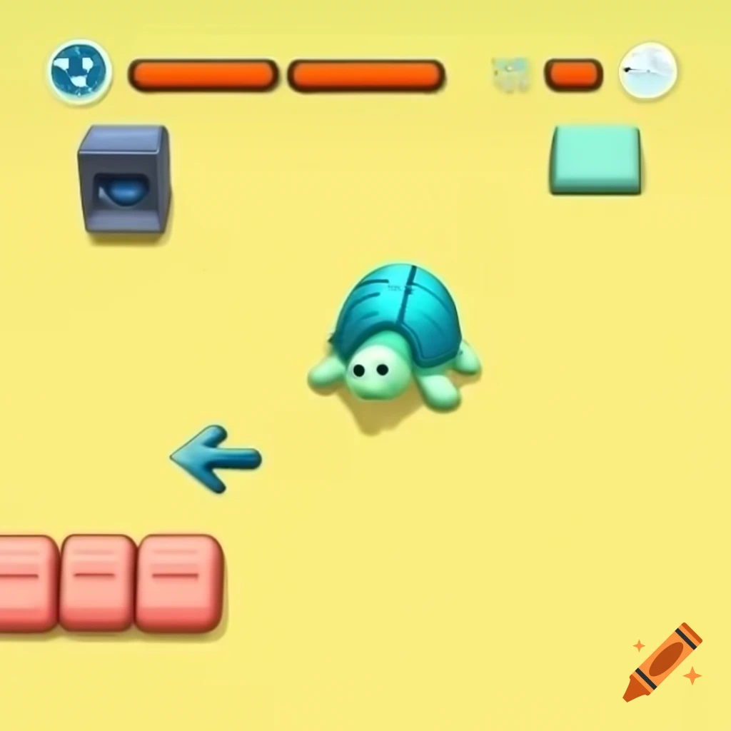 Game interface featuring cute turtle and inventory in room with safe on ...