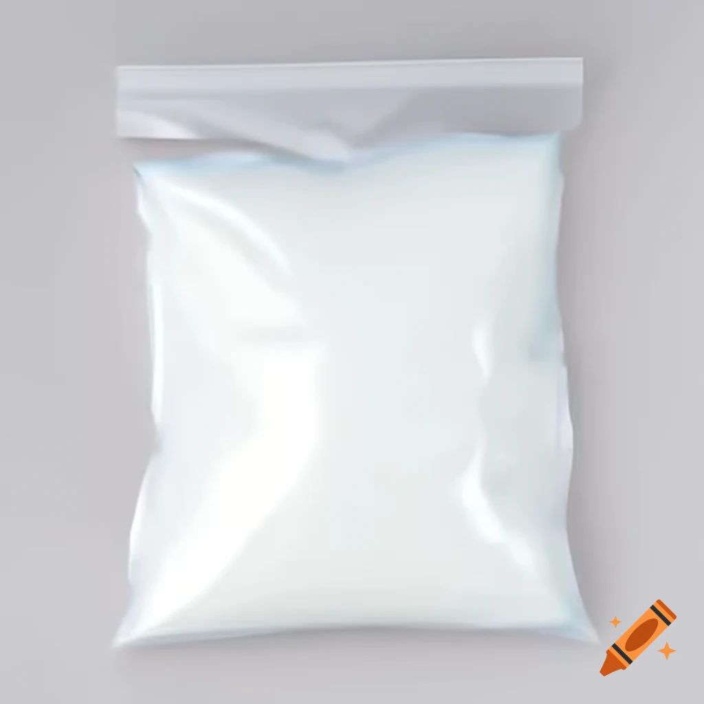 Protective plastic wrapping around package of bleaching powder on Craiyon