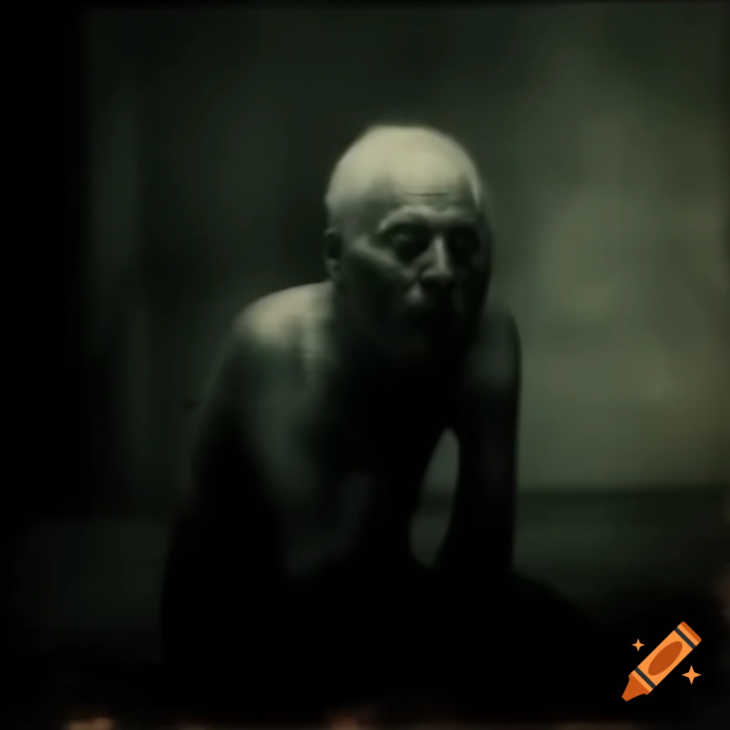 Faded portrait of a figure hinting at a dark past in an asylum on Craiyon