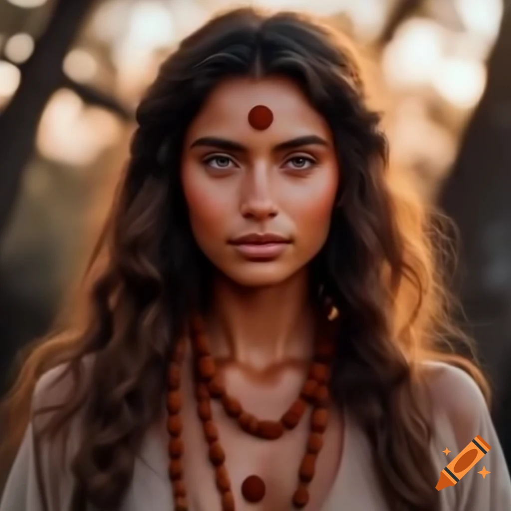 Portraits of serene yogi and mystical gypsy in minimalist boho clothing ...