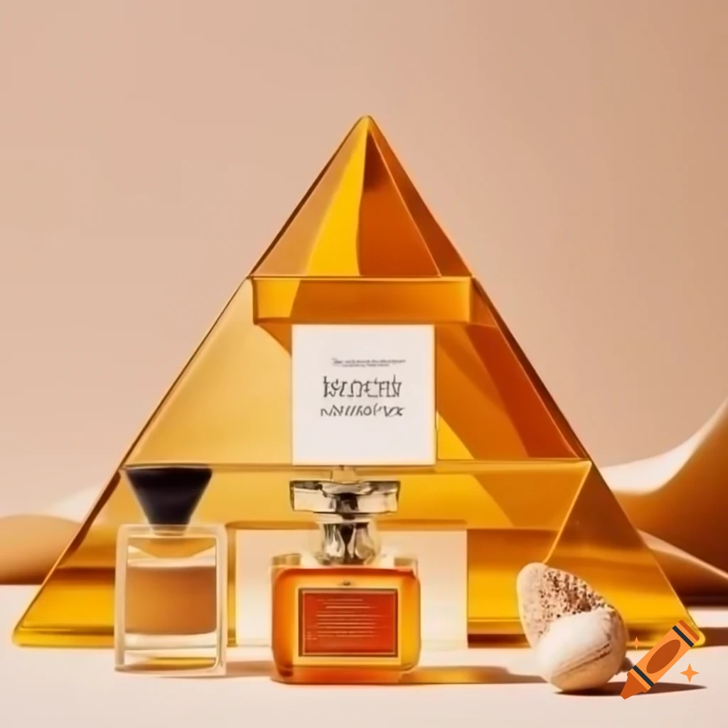 Elegant fragrance pyramid design showcasing perfume layers on Craiyon