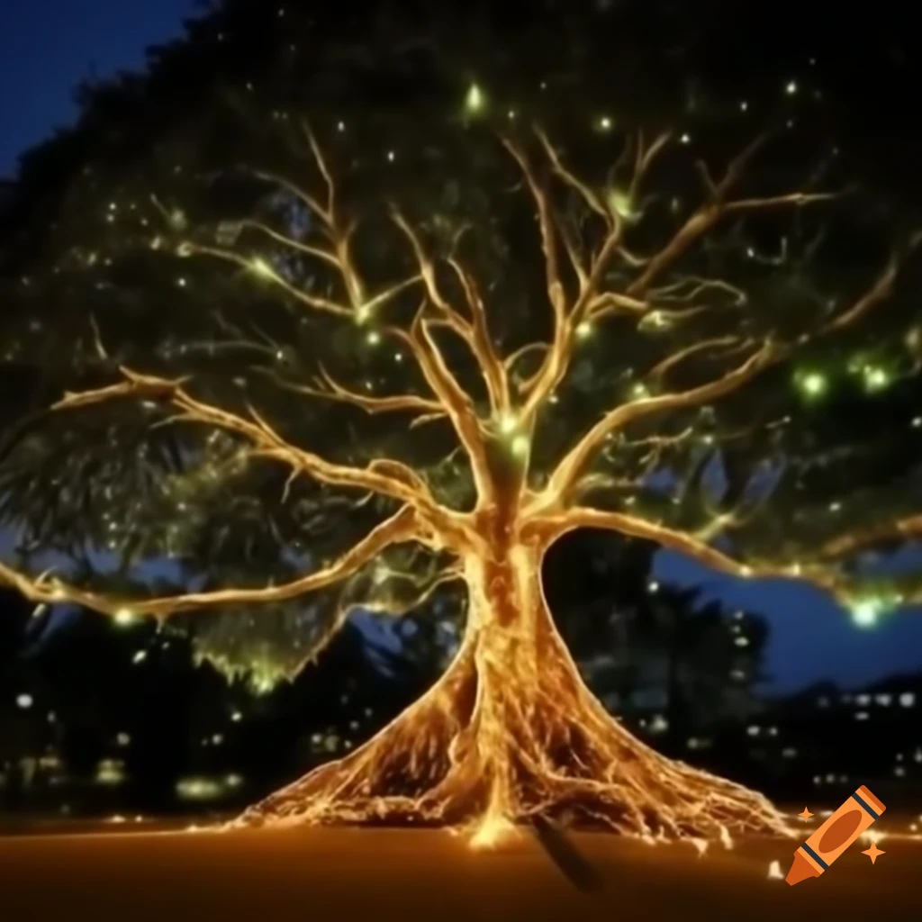 Huge sap droplet on Kauri tree of life on Craiyon