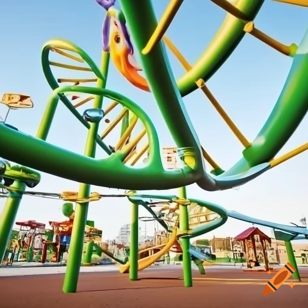 Creative playground design inspired by dna structure on Craiyon