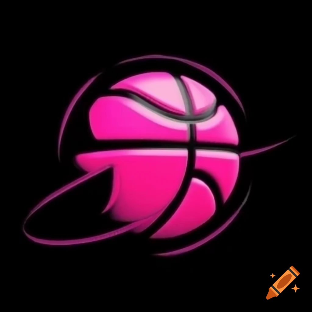 Logo design for nba team hybrid ballers in pink and black on Craiyon