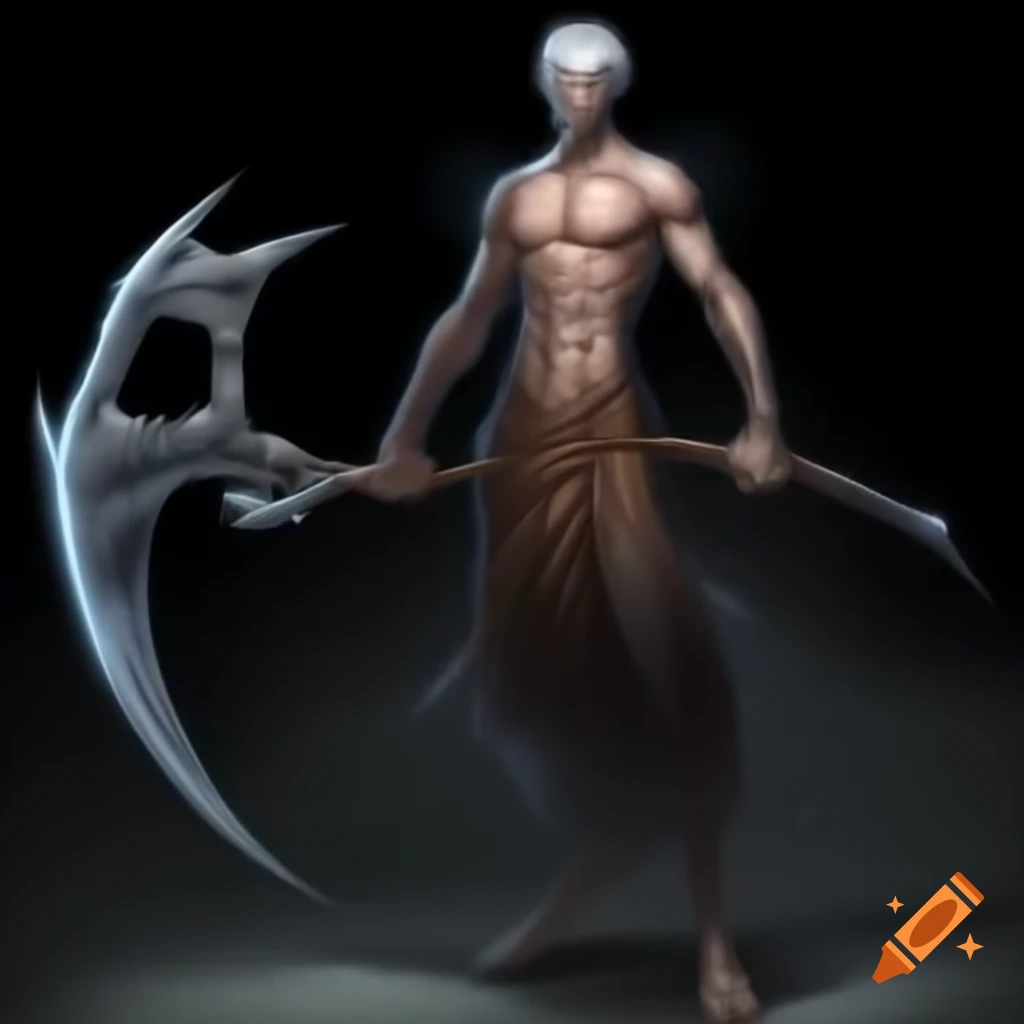 Character with athletic build and silvery-copper skin illustrating ...