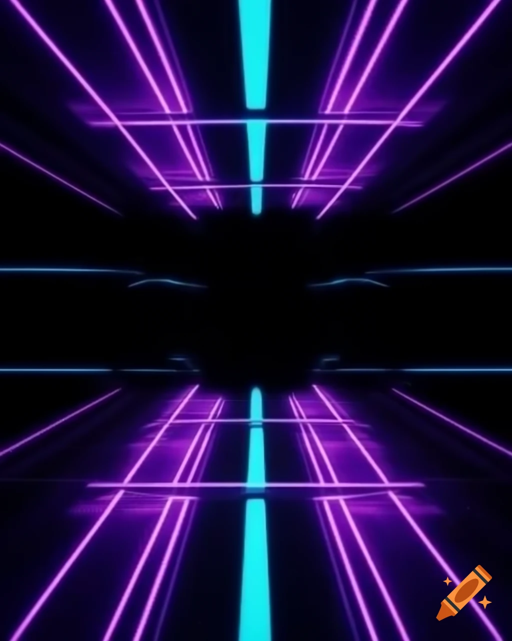 Futuristic neon grid pattern in purple and cyan on black background on ...