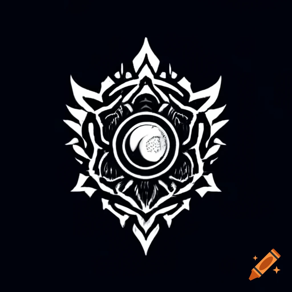 Intricate company emblem featuring a moon design on Craiyon