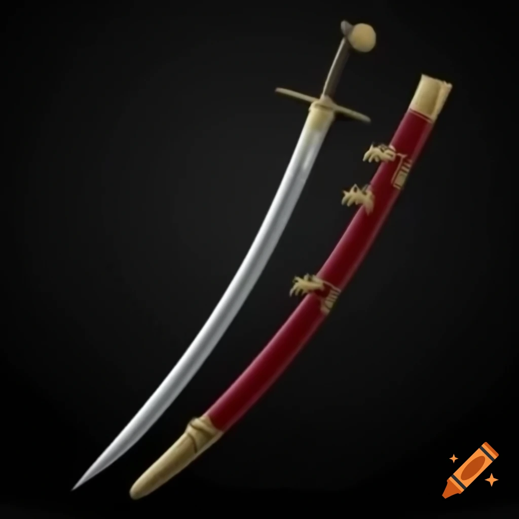 Classic curved sword portrait with no inscriptions on Craiyon