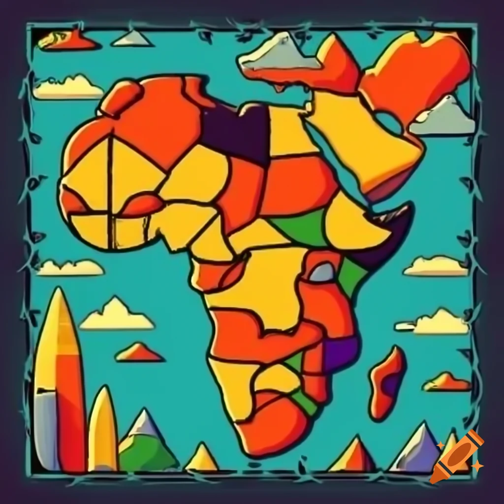 Intelligent modern cartoon wall art inspired by african culture on Craiyon