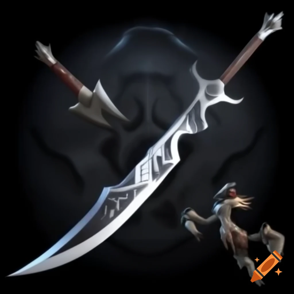 Sleek sword and dagger combo designed for a rogue with a curved ...