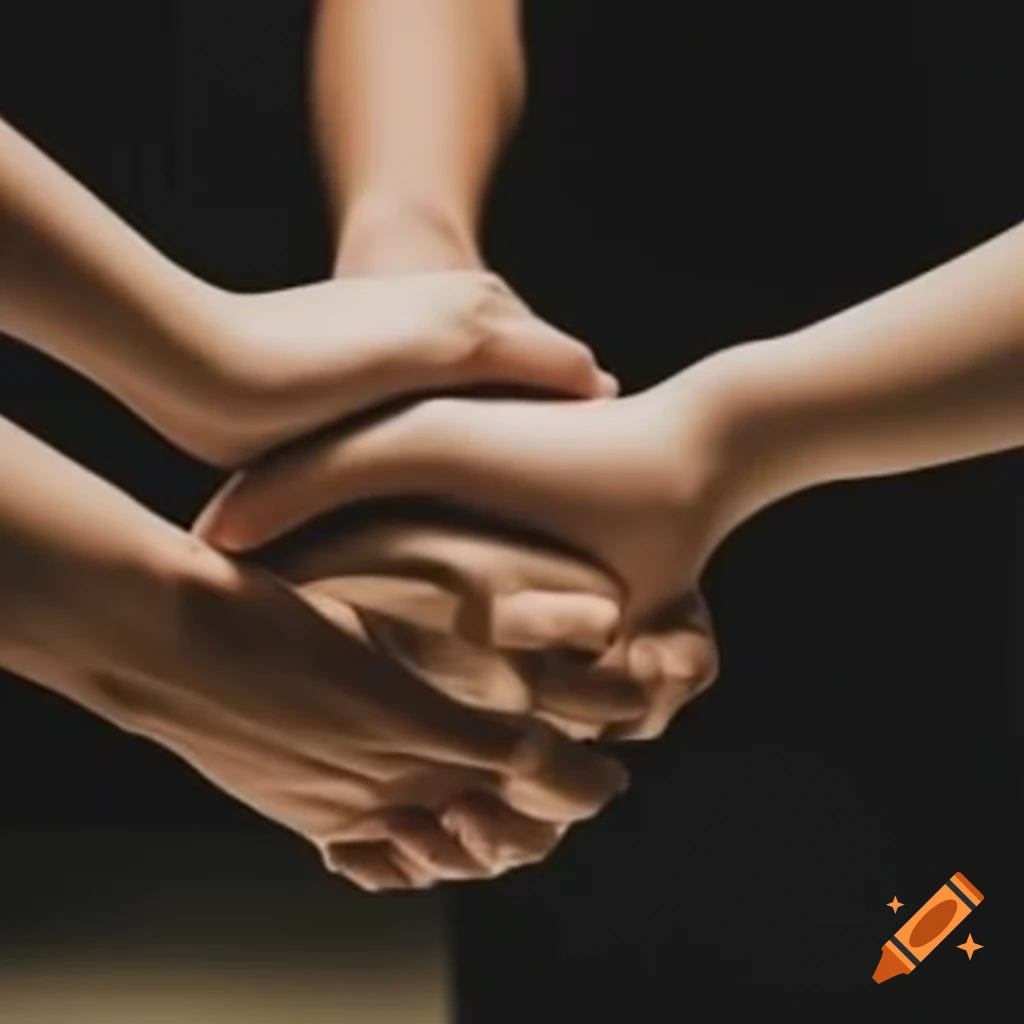 Symbolic representation of helping hands on Craiyon