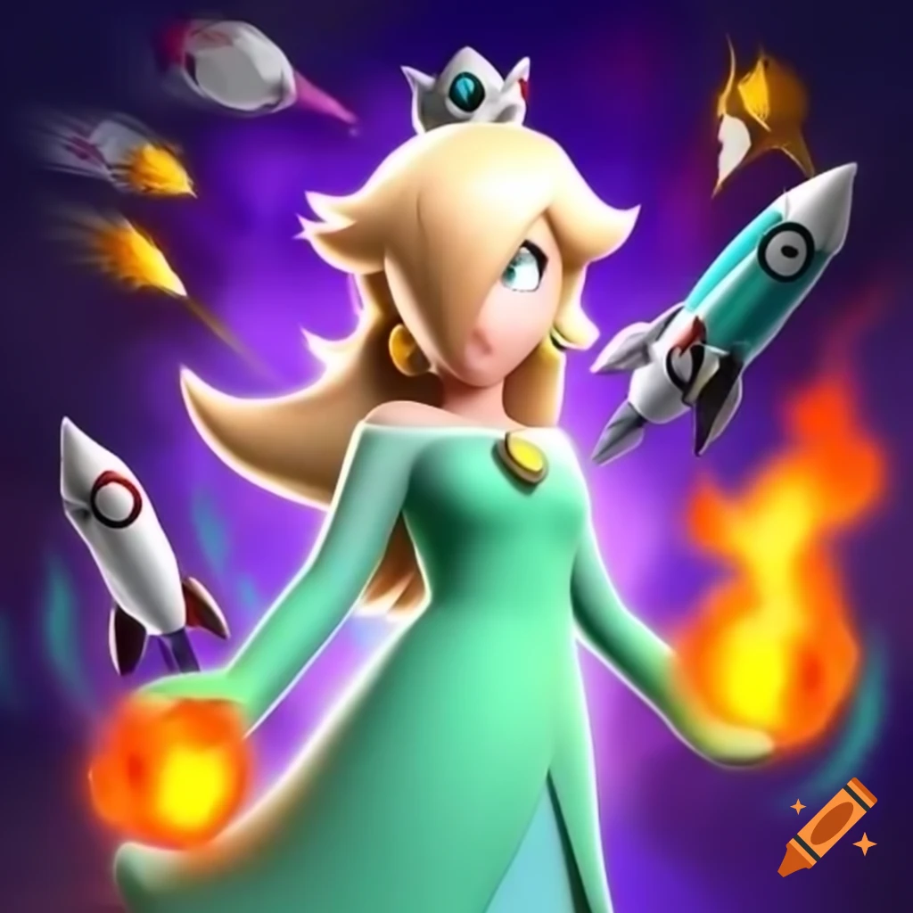 Rosalina and lumas with rocket launchers and flame throwers in battle ...
