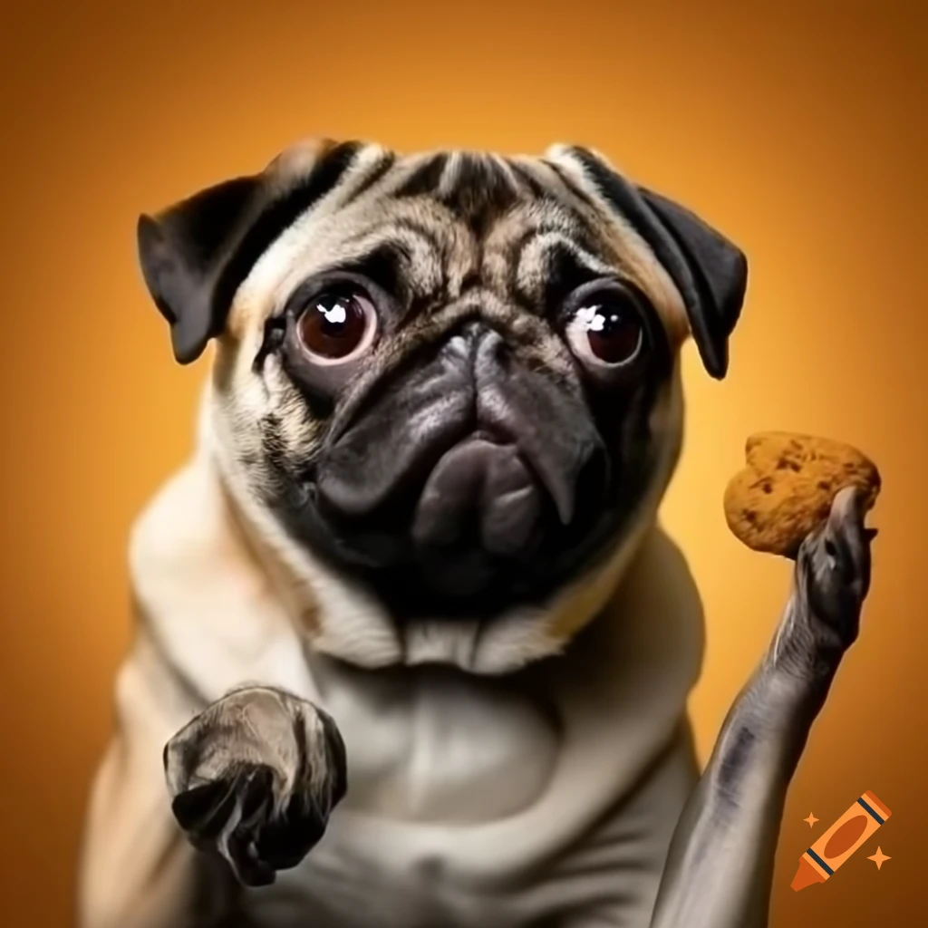 Pug and nugget together, showcasing a cute companionship on Craiyon