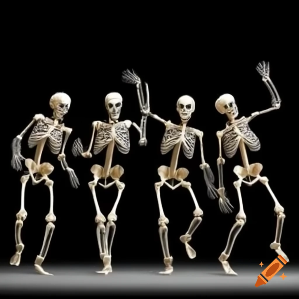 Animated skeletons dancing on Craiyon