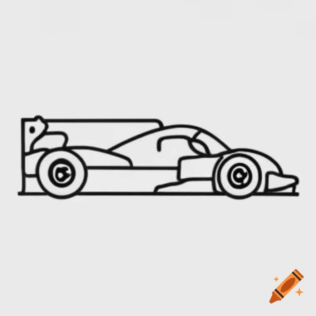 Silhouette outline of an Oreca 07 LMP2 car on Craiyon