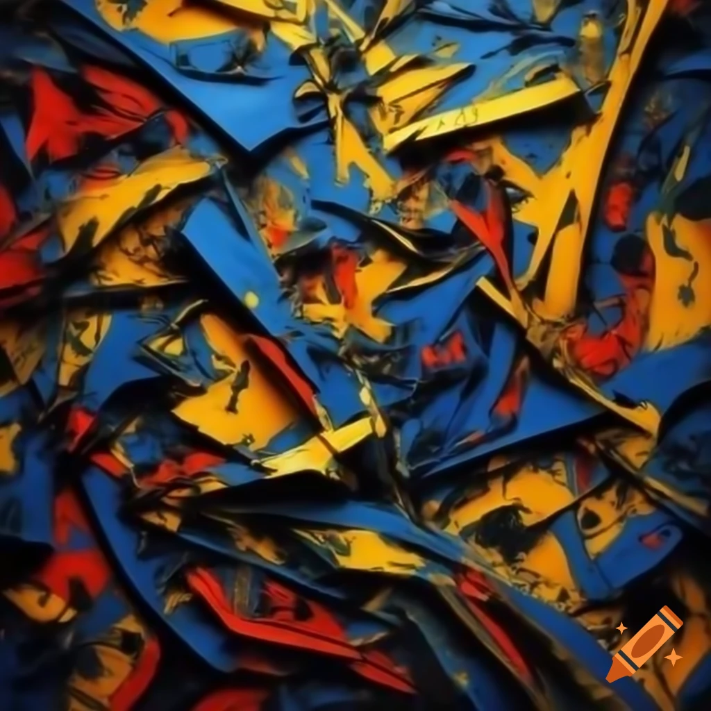 Abstract painting inspired by Jackson Pollock with vibrant colors and ...