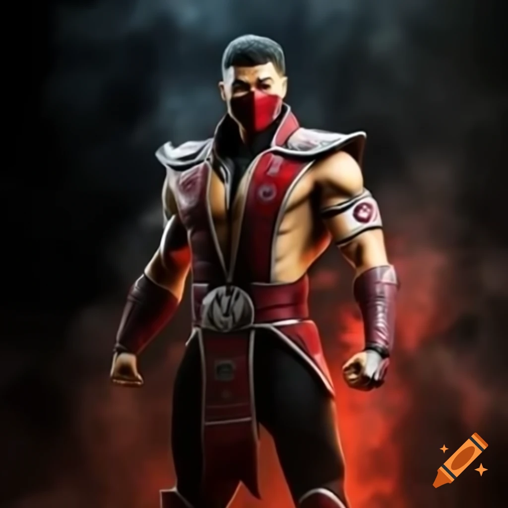 Hyper-realistic character CVEKS in mystical red costume with glowing ...